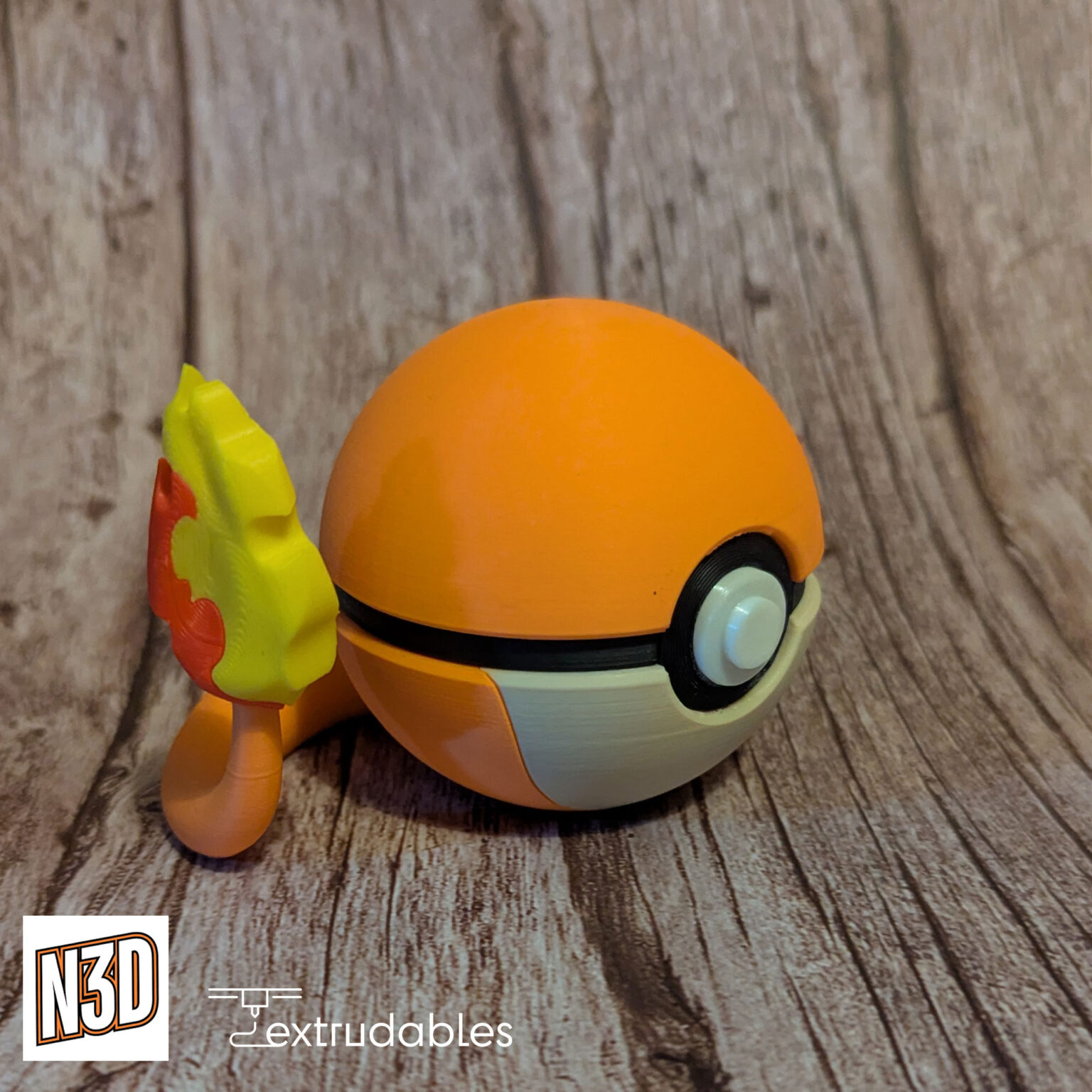Charmander Character Ball Pokeball - Extrudables 3D Printed Pokeballs ...